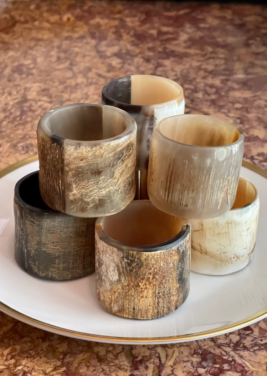 Natural Horn Napkin Rings (Set of 8) | Table Terrain Dining Tablescapes ...